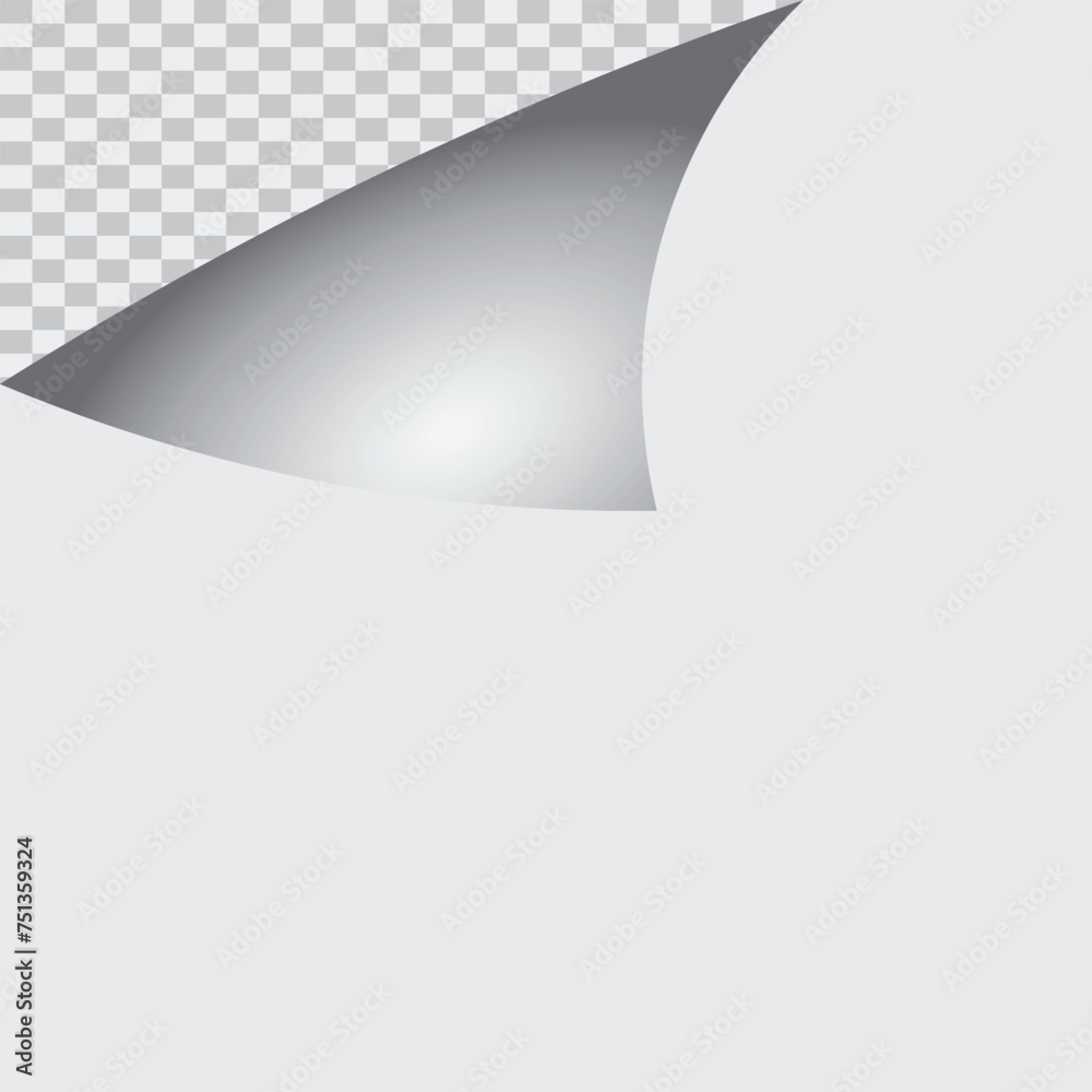 Curl paper corners vector set on transparent background. Sheet sticker ...