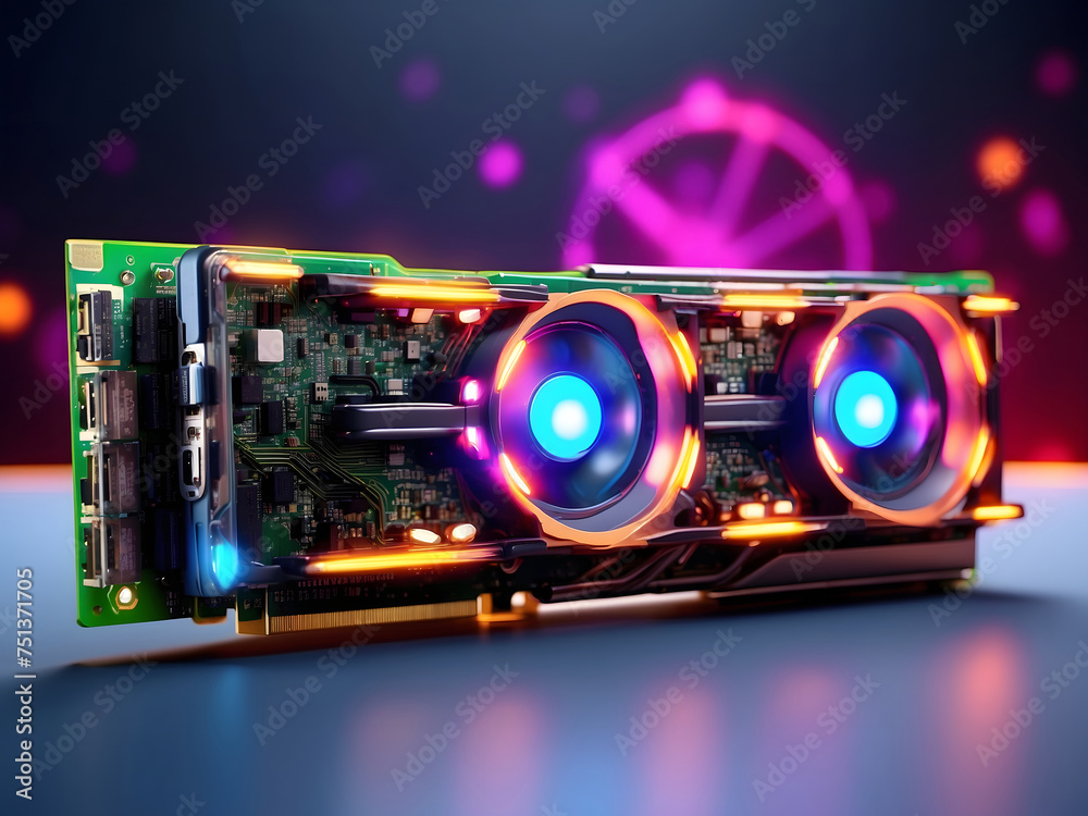 video gaming fast fps graphics card or board hardware for gamers PC or ...