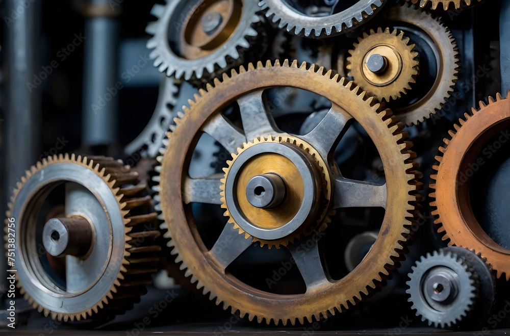 Golden Gears at Work: A Detailed Look at the Interlocking Components of ...