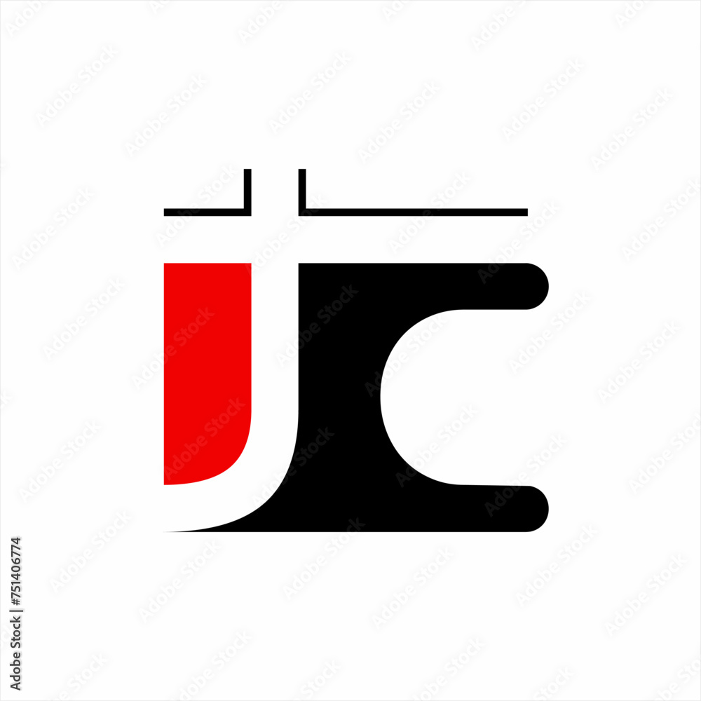 Letter JTC logo design with cross on letter T in negative space. Stock ...
