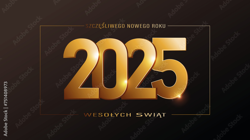 karta lub baner z życzeniami Wesołych Świąt i Szczęśliwego Nowego Roku ...