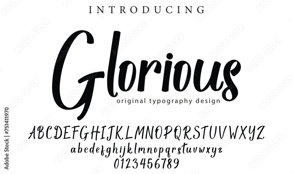 Glorious Font Stylish brush painted an uppercase vector letters ...