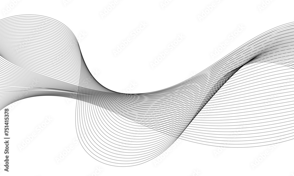 Abstract wavy grey stream element for design on transparent background ...