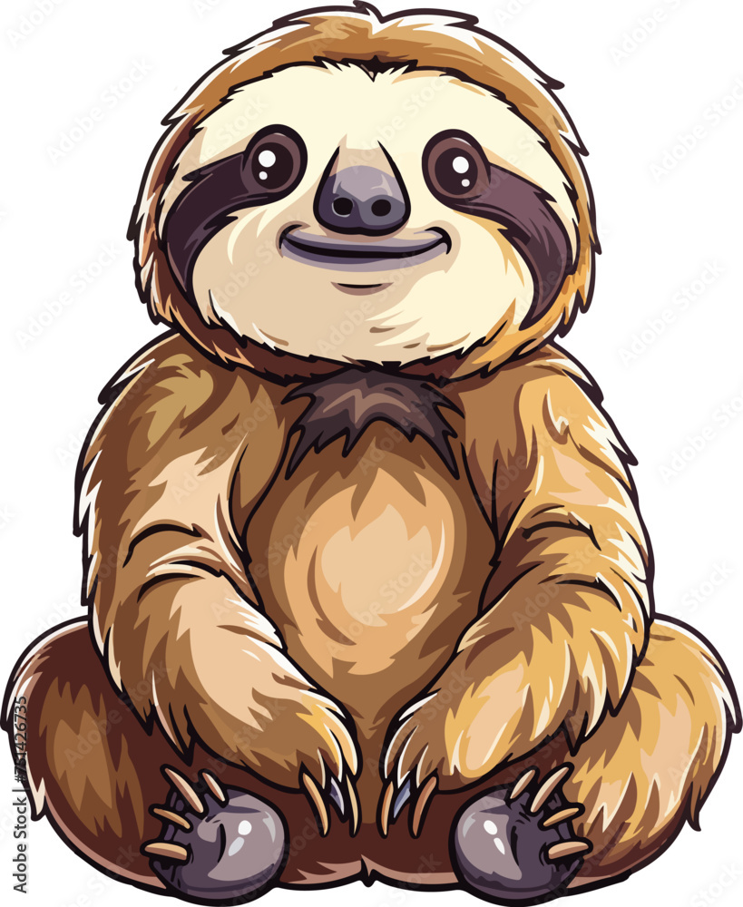 Sloth cartoon illustration isolated on white background vector Stock ...