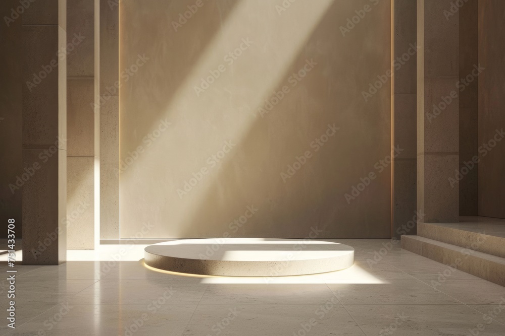 Sleek podium design: The minimalistic podium, featuring an empty ...