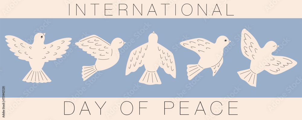 Dove of peace. International Day of Peace banner, card, poster, flyer ...