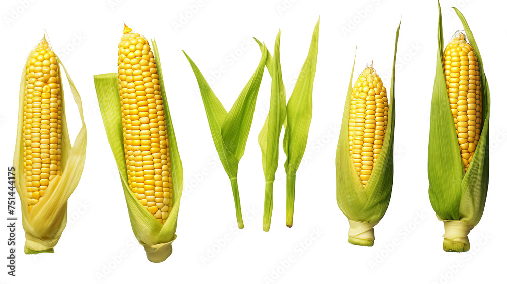 Corn Collection: Fresh Organic Maize Harvest in Summer Fields - Top ...