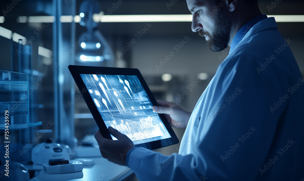 An image showcasing a professional medical setting with a doctor ...