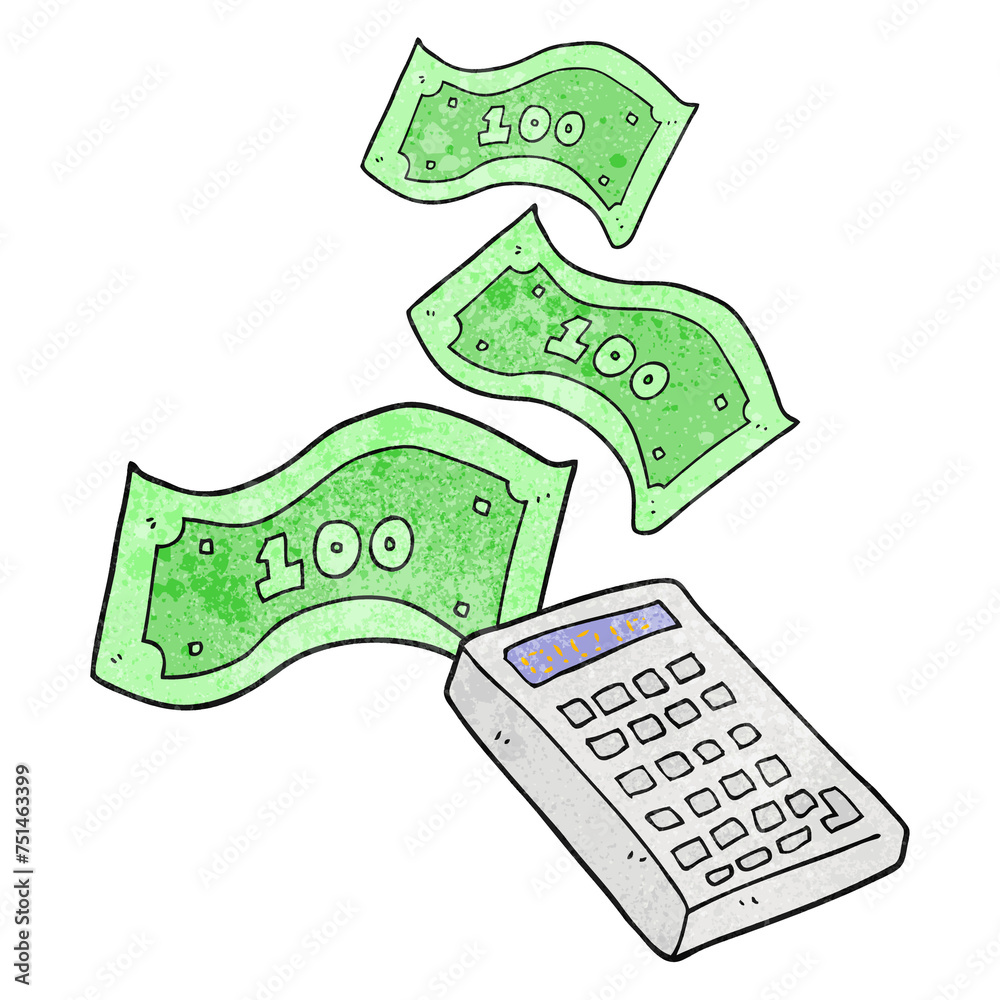 Texture Cartoon Calculator Counting Money Stock Illustration Adobe Stock