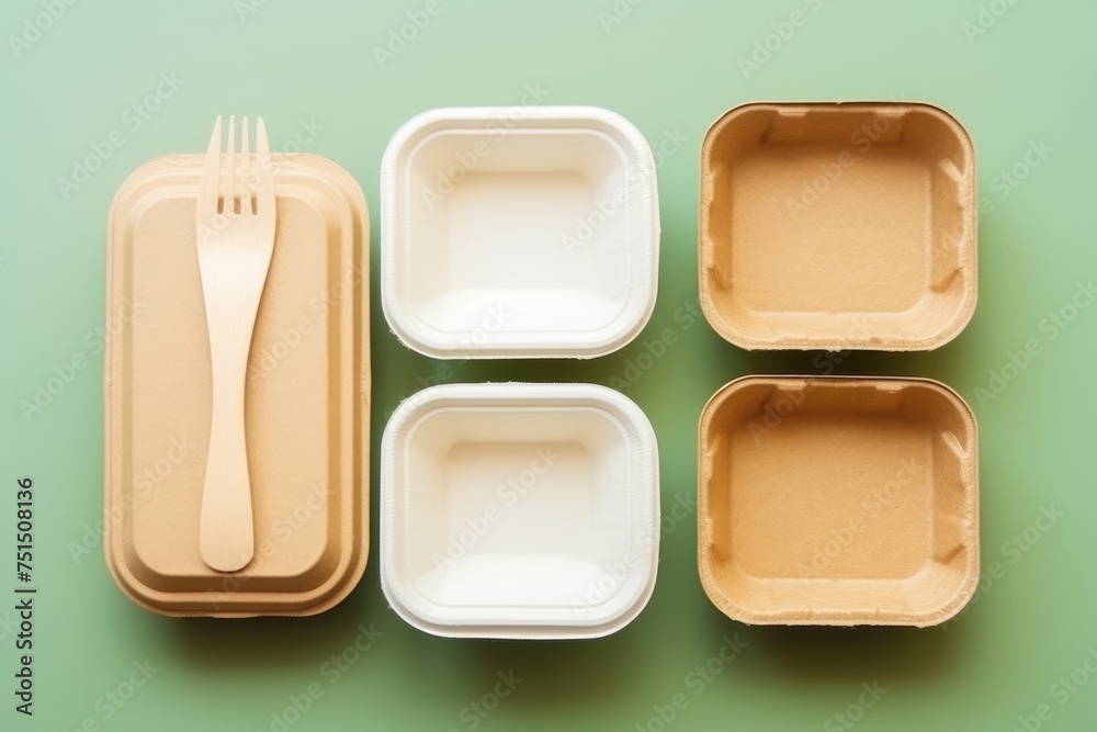 Eco-friendly food containers and utensils made of sustainable materials ...