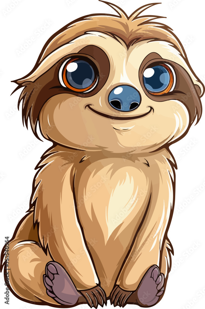 Sloth cartoon illustration isolated on white background vector Stock ...