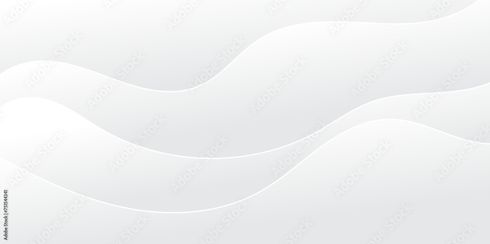 Abstract white paper wave background and abstract gradient and white wave curve lines banner ...