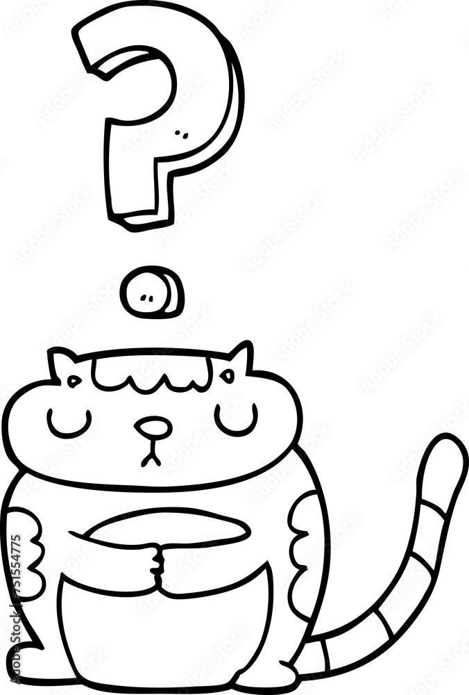 cartoon cat with question mark Stock Illustration | Adobe Stock