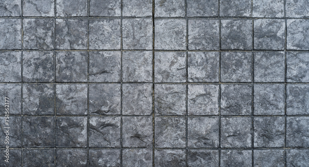Black paving stones. Paving surface road. Texture made of big gray tile ...