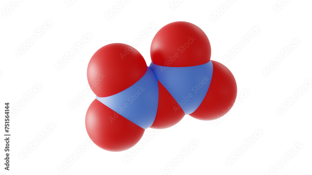 Dinitrogen Pentoxide Molecule Nitrogen Oxide Molecular Structure Isolated 3d Model Van Der