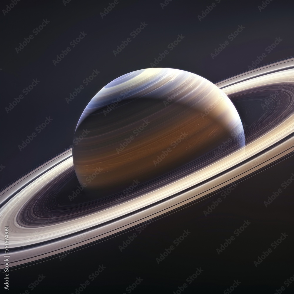 Stock photo of Saturn highlighting its magnificent ring system in full ...