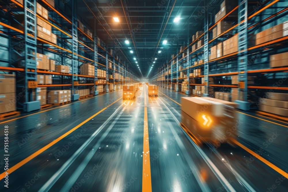 Modern logistics center warehouse business shipping delivery storage ...