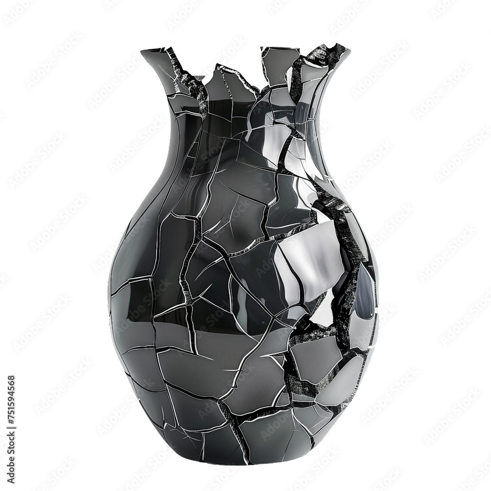 Smashed vase, transparent background, isolated image, generative AI ...