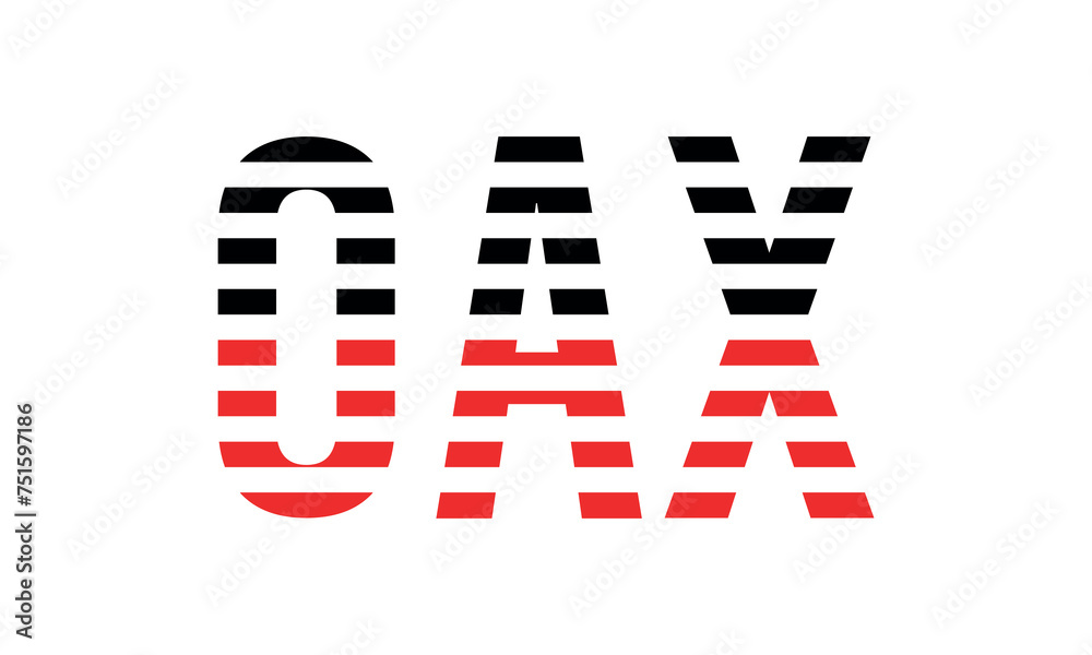 OAX three initial letter iconic line negative space minimal logo design ...