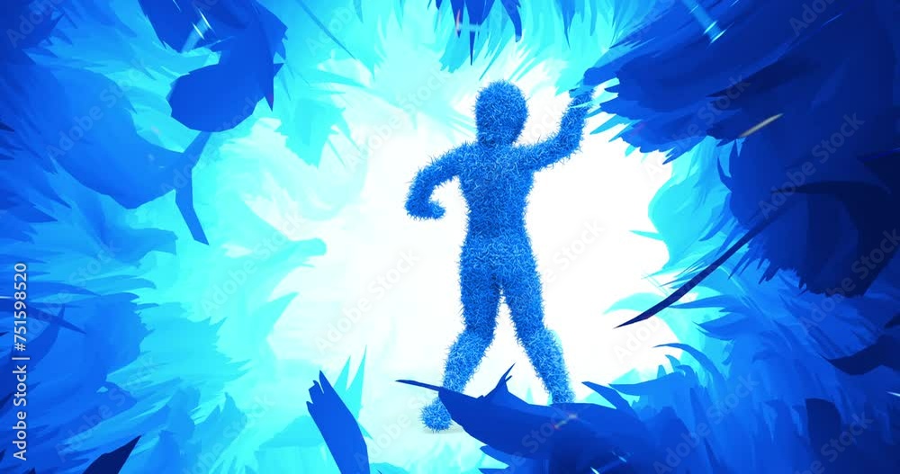 3D Blue Furry Female Character On Jungle Like Animated Background ...