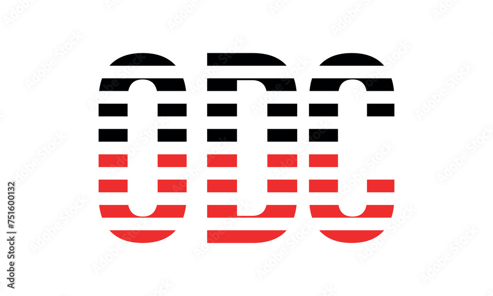 ODC three initial letter iconic line negative space minimal logo design ...