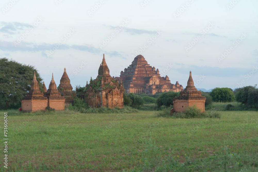 Burmese temples of Bagan City from a balloon, unesco world heritage ...