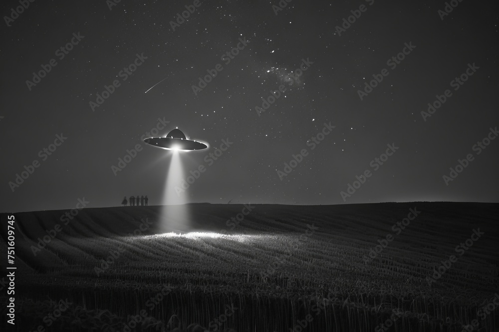 Crop circle beneath witnesses watch an alien abduction beam of light ...