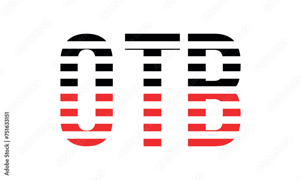 OTB three initial letter iconic line negative space minimal logo design ...