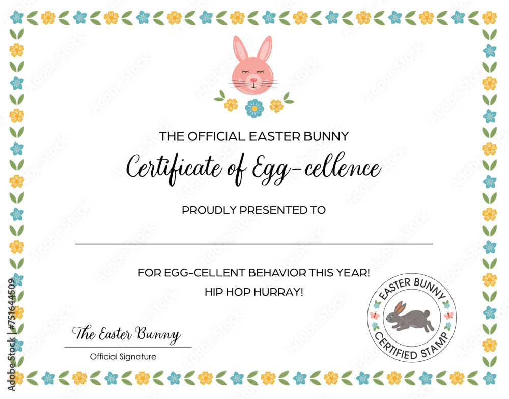 Easter Certificate from Easter bunny for kids. Easter printable games ...