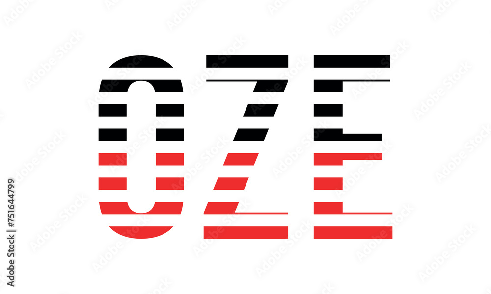 OZE three initial letter iconic line negative space minimal logo design ...