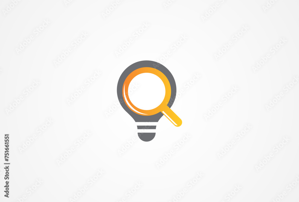 Vecteur Stock Smart Search Logo. Bulb and magnifying Vector combined ...
