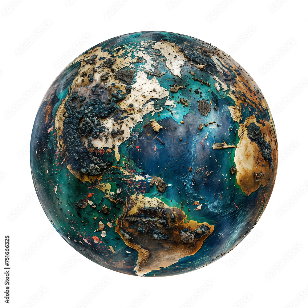 Polluted Earth Concept Isolated on Transparent Background Stock ...
