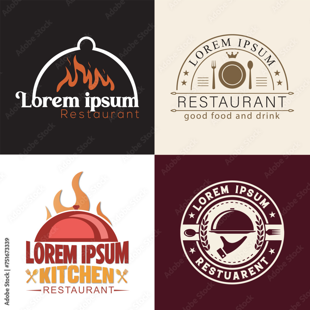 Restaurant logo restaurant badge Restaurant menu design Vector ...