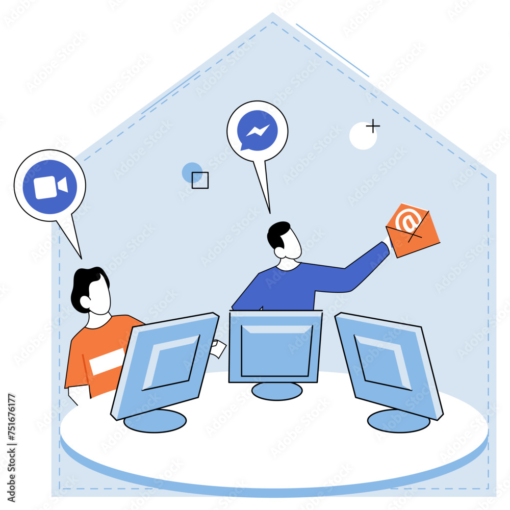 Computer lab. Vector illustration. The computer lab is hub for ...