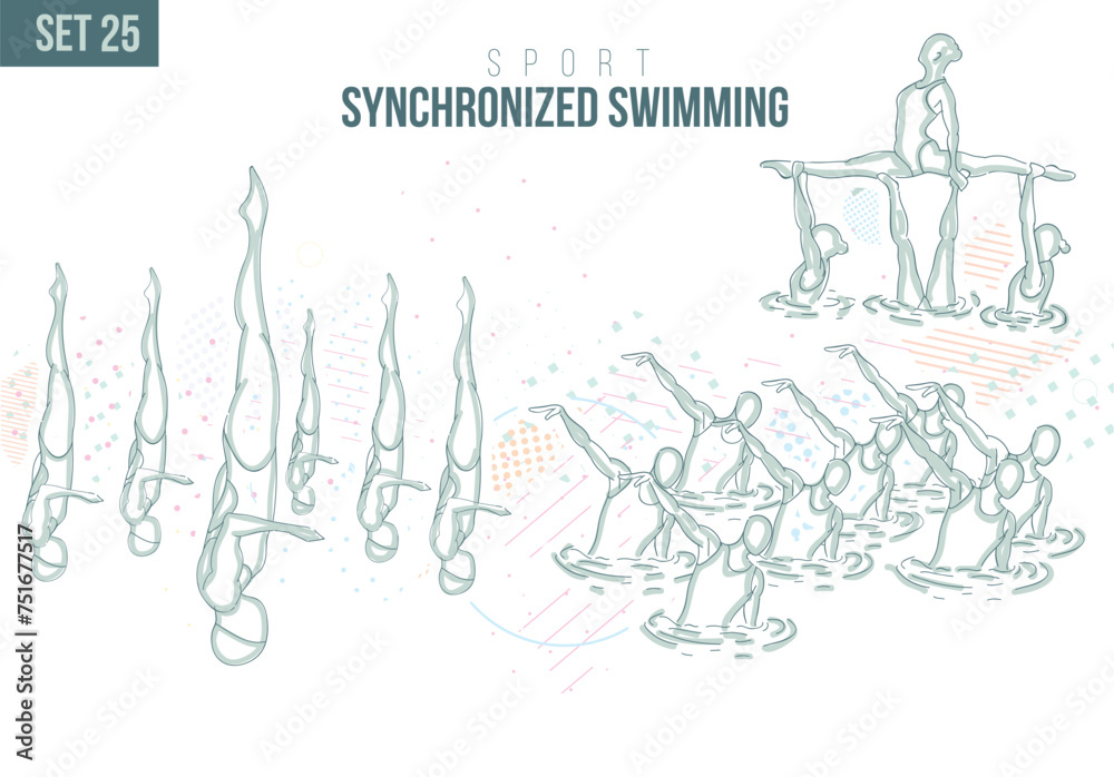Synchronized swimming sport Tournament Summer Games, synchrony swimmers ...