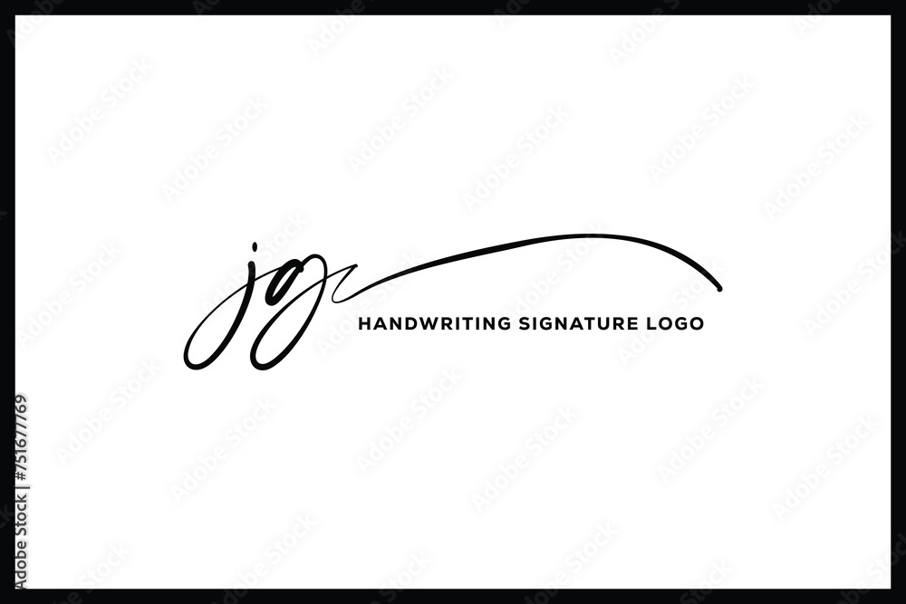 JG initials Handwriting signature logo. JG Hand drawn Calligraphy ...