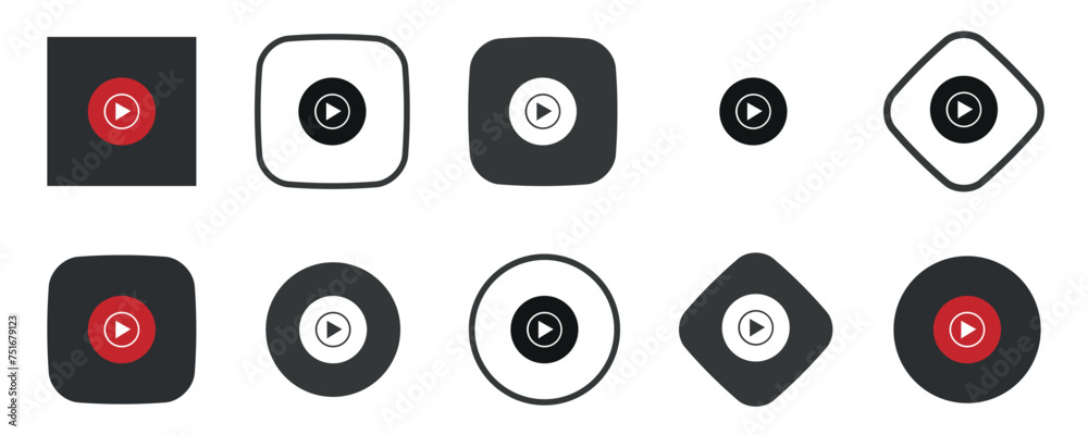 Youtube music logo icon. youtube music icon set YouTube logo, button of ...