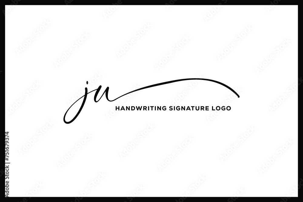 JU initials Handwriting signature logo. JU Hand drawn Calligraphy ...