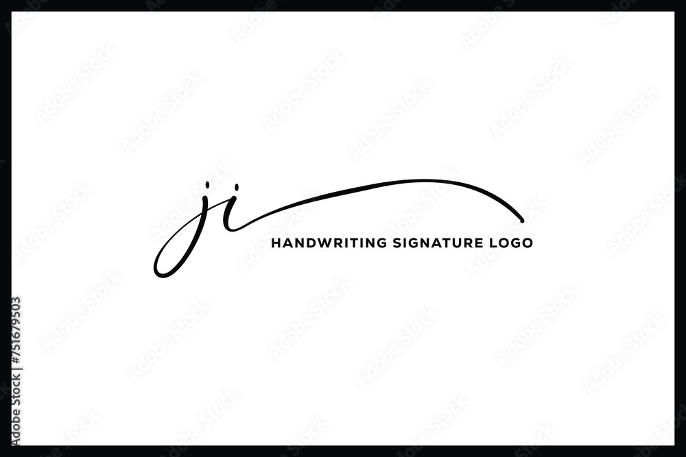 JI initials Handwriting signature logo. J I Hand drawn Calligraphy ...