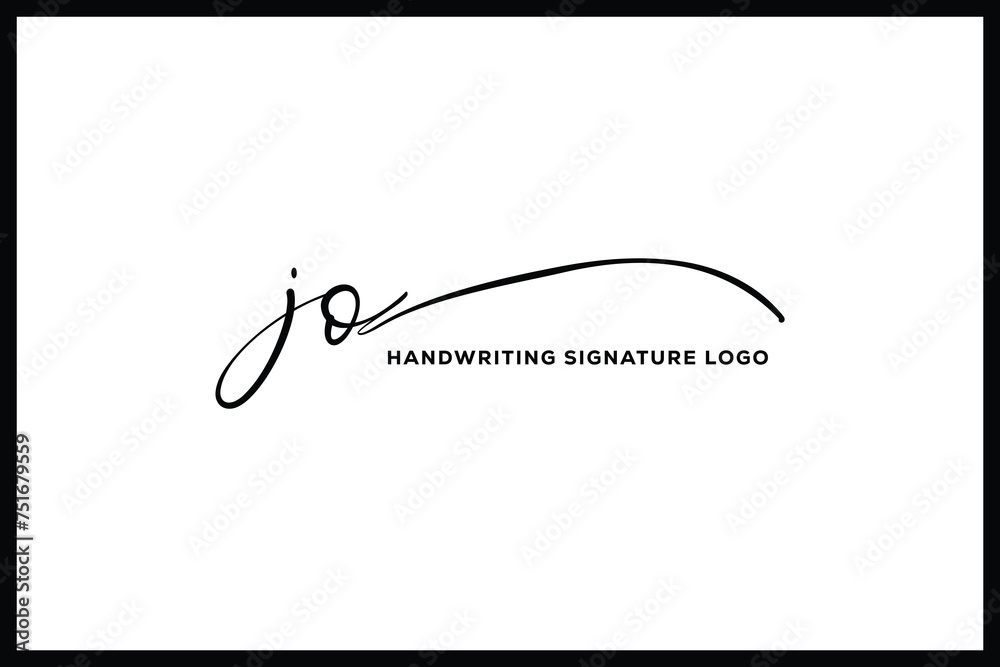 JO initials Handwriting signature logo. JO Hand drawn Calligraphy ...