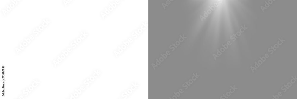 Natural sun light effects, sunlight on transparent background, sun lens ...