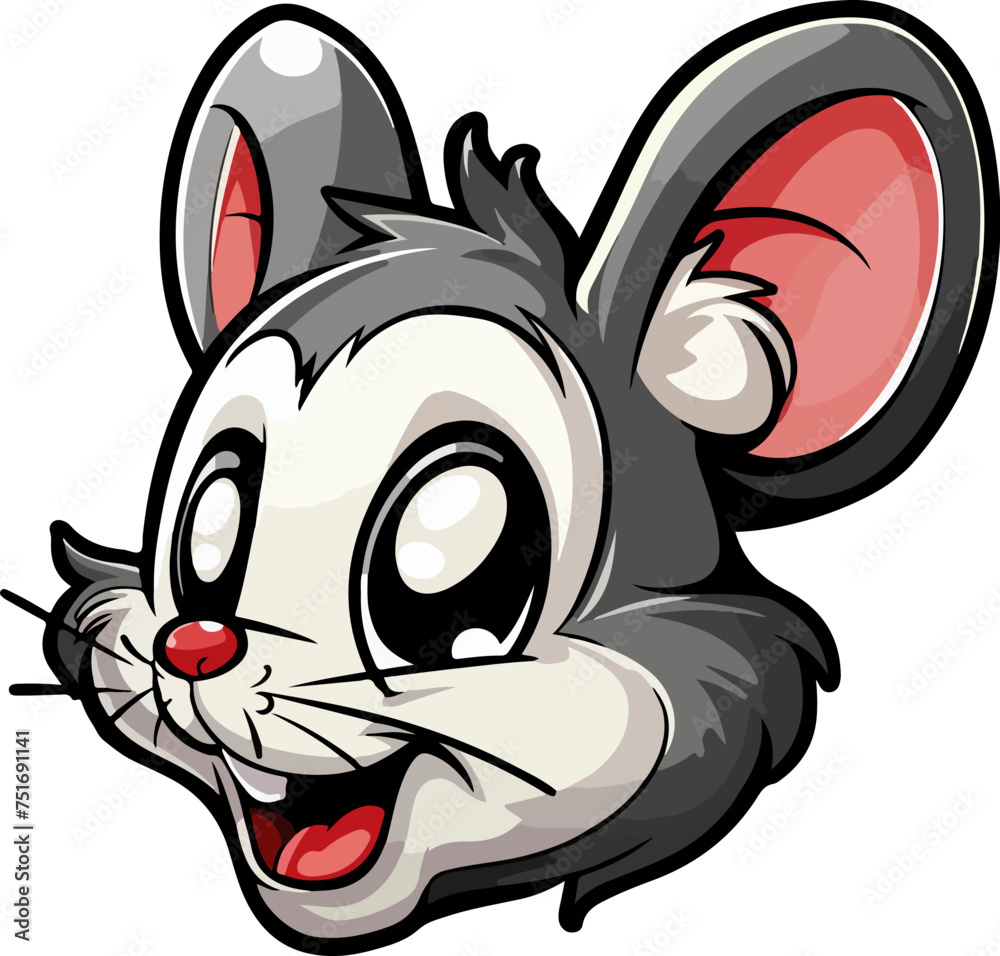 Mouse head cartoon illustration isolated on white background Stock ...