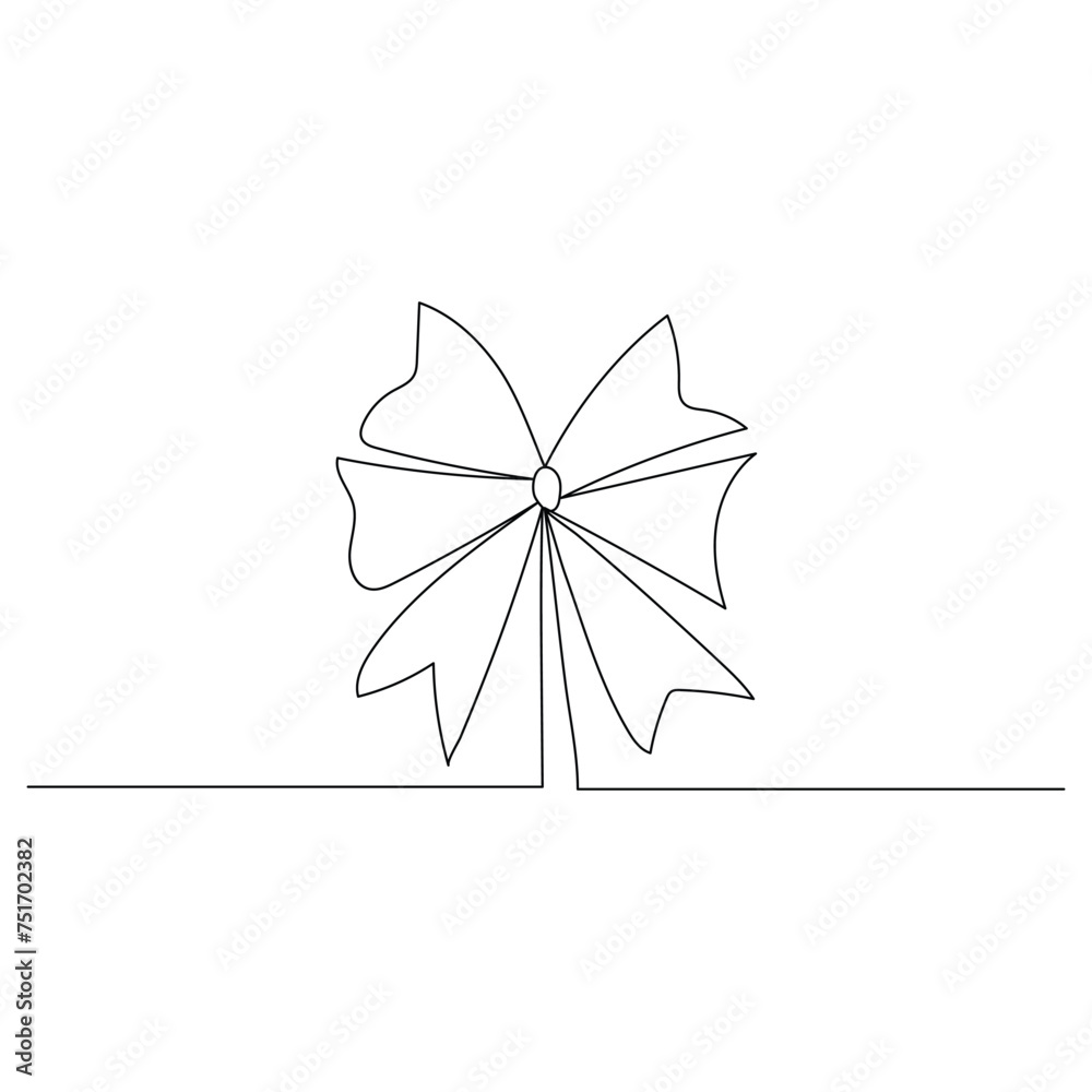 Ribbon line Single-line art continuous outline vector art drawing ...