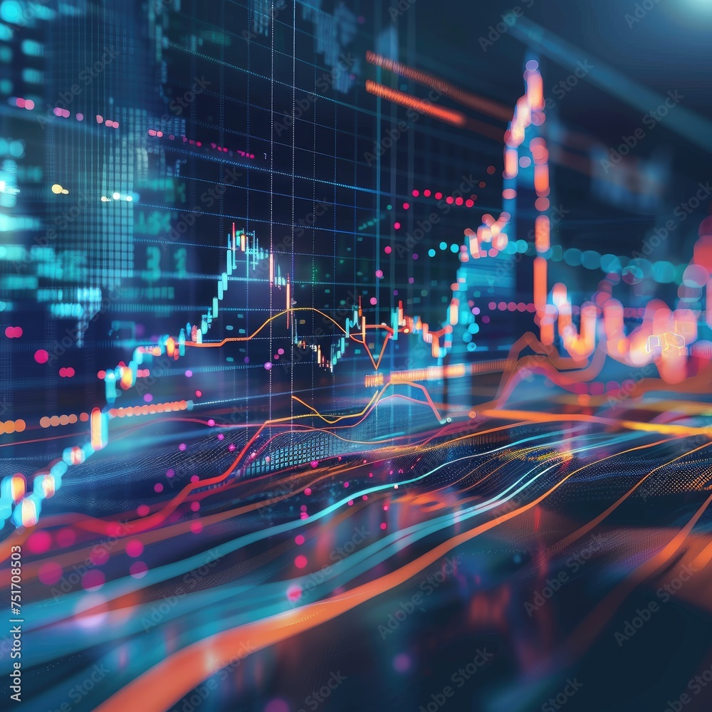 Vibrant stock market data display - A dynamic image showcasing a ...