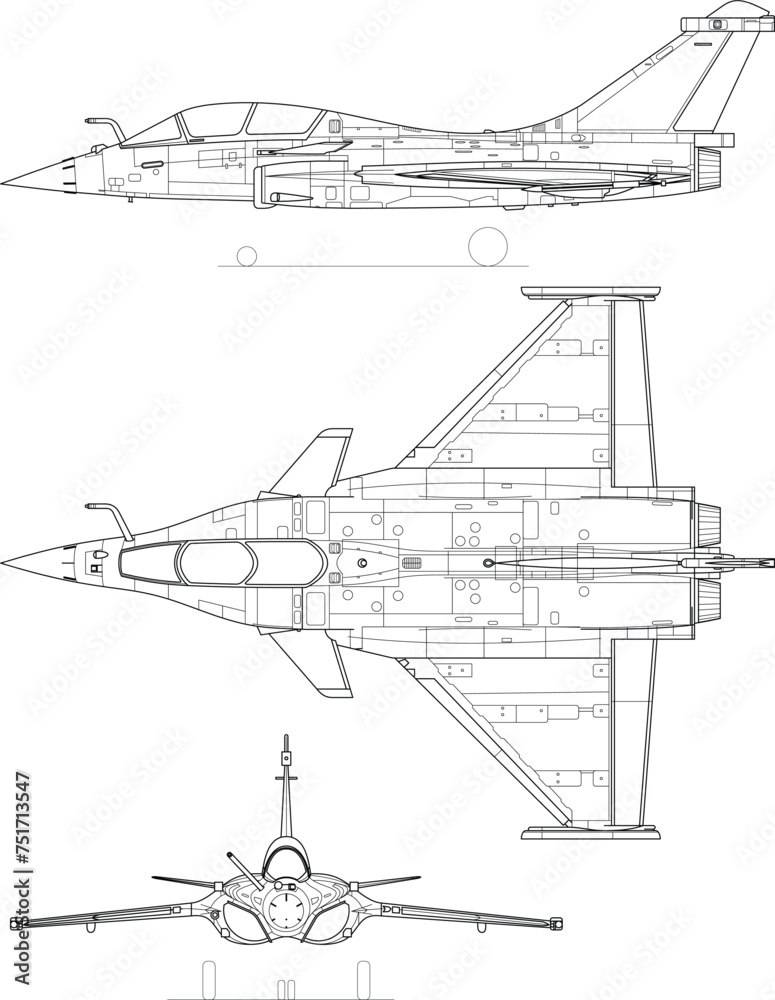 Vetor de Dassault Rafale version-eps vector file for laser cut printing ...