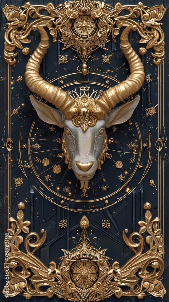 zodiac capricorn, massive & mystical, embodies the zodiac sign. artwork ...