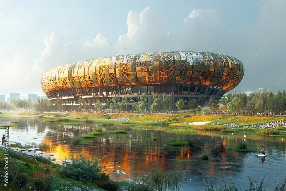 Modern stadium design for sporting events. A unique architectural ...