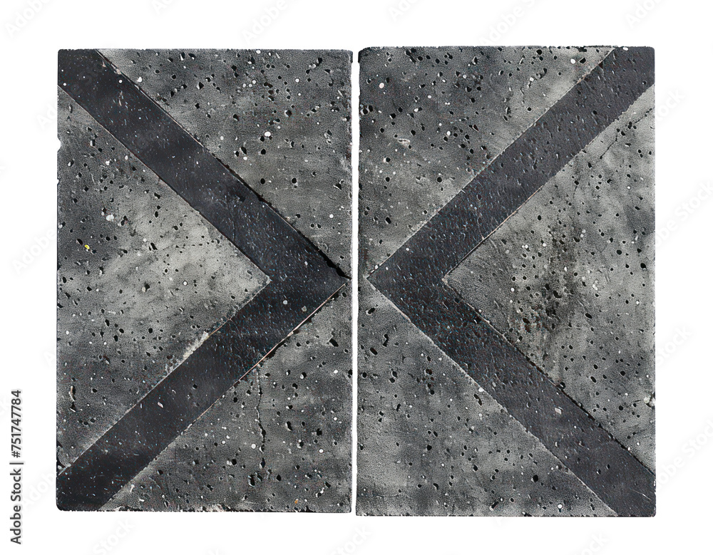 X-crossed concrete pavement slabs texture, cut out - stock png. Stock ...