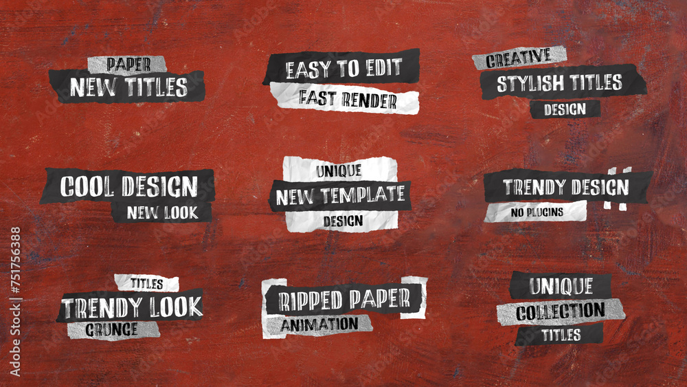 New Paper Titles Stock Template | Adobe Stock