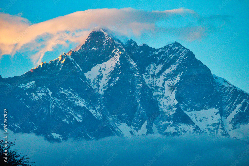 Lhotse south face rises over 4 kms from the surrounding valley ...